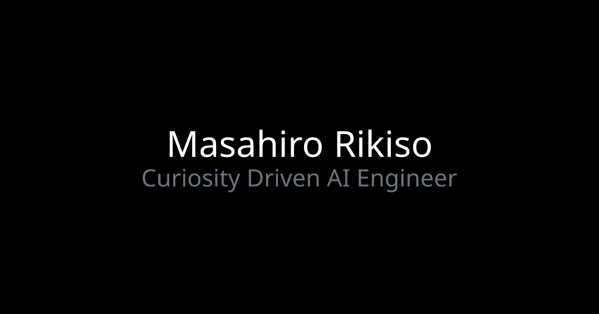 Visual Inspection Hub | Masahiro Rikiso